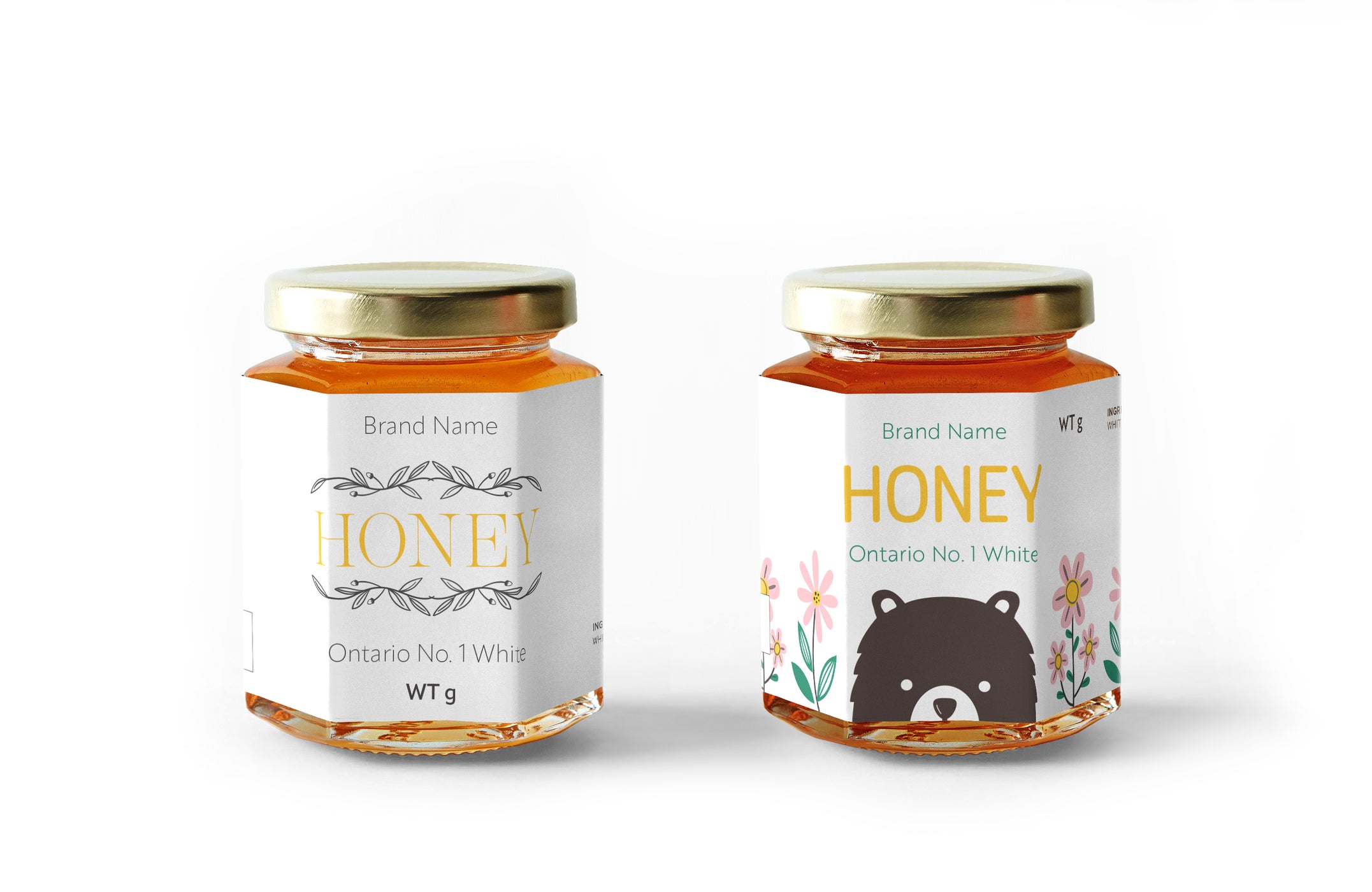 Customizable Rectangle Honey Labels | Design 1 — Dancing Bee Equipment