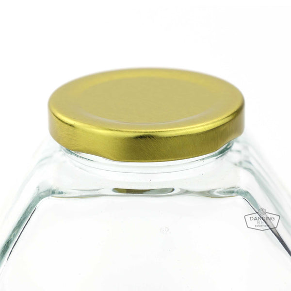 Glass Hexagon Jar 500 G Dancing Bee Equipment