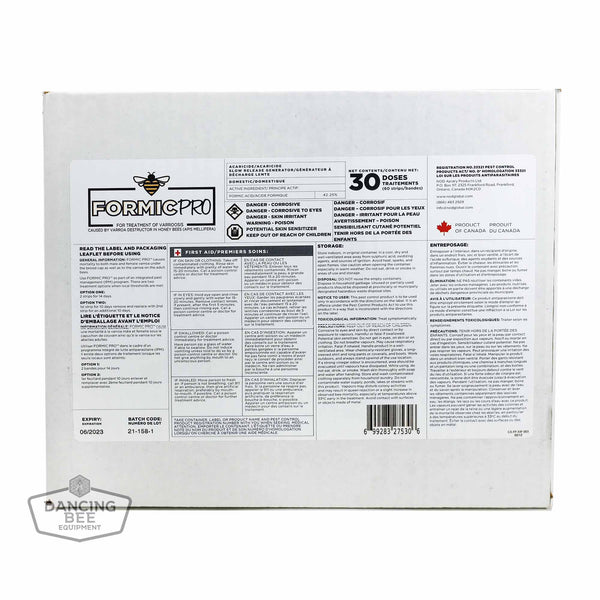 Formic Pro Strips | 30 Dose Pouch | Dancing Bee Equipment